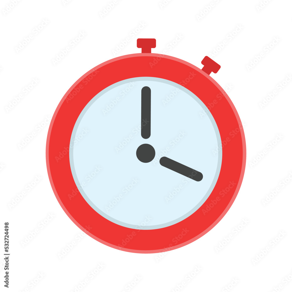 Vector graphic of stopwatch. Red stopwatch illustration with flat ...