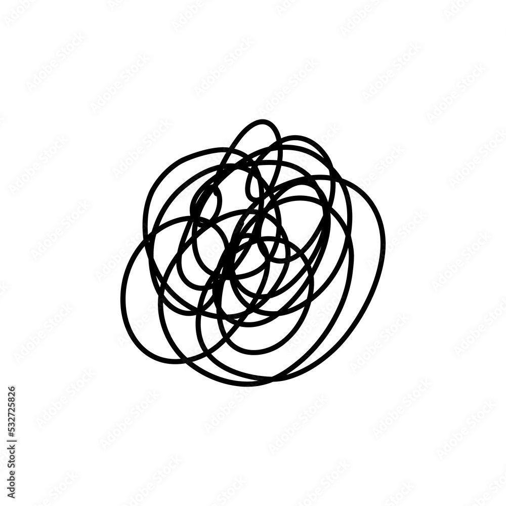 Complex line. Complicated way. Messy ball concept. Loading idea vector ...