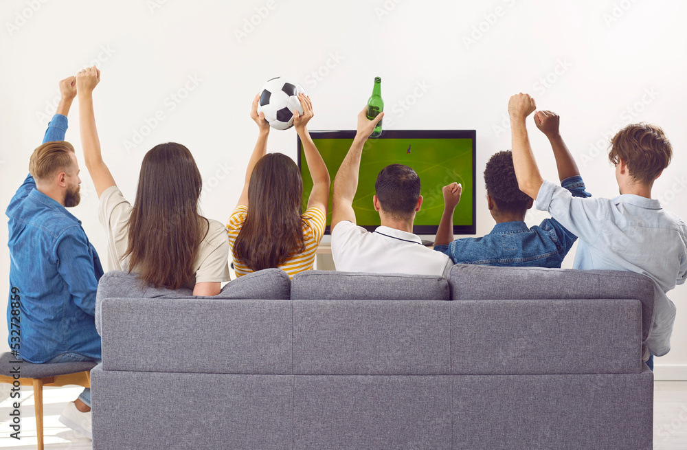 People Watching Football On Tv