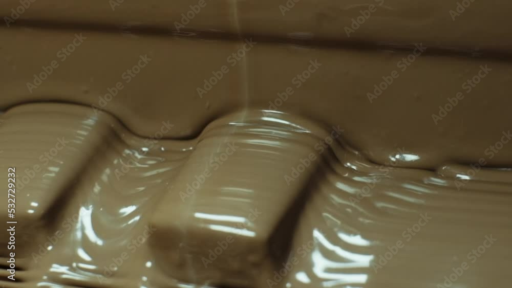 automated chocolate wafer baking production line at a confectionery ...