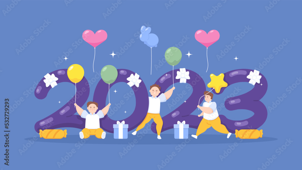 Vektorová grafika „children celebrate and enjoy new year's party. dance ...