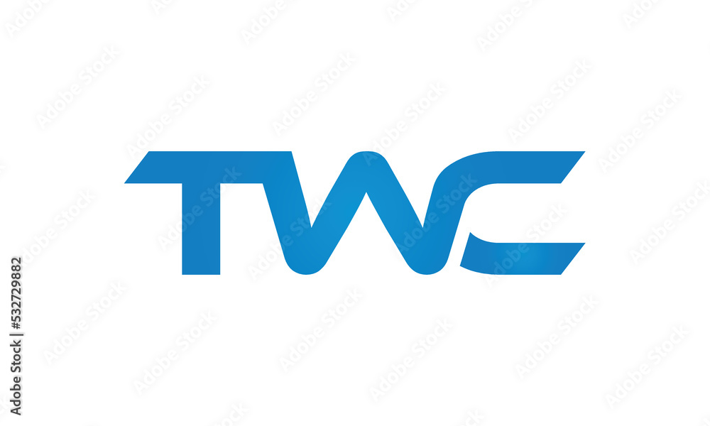TWC letters Joined logo design connect letters with chin logo logotype icon concept Stock Vector ...
