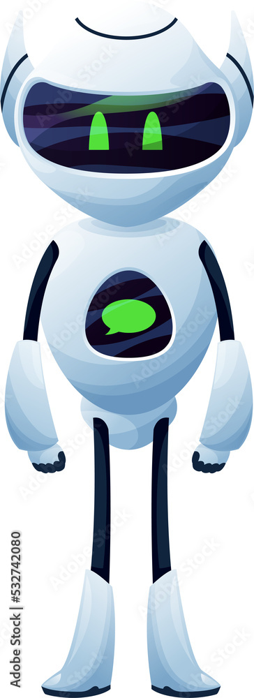 Cartoon chatbot, robot, electronic ai humanoid Stock Illustration ...