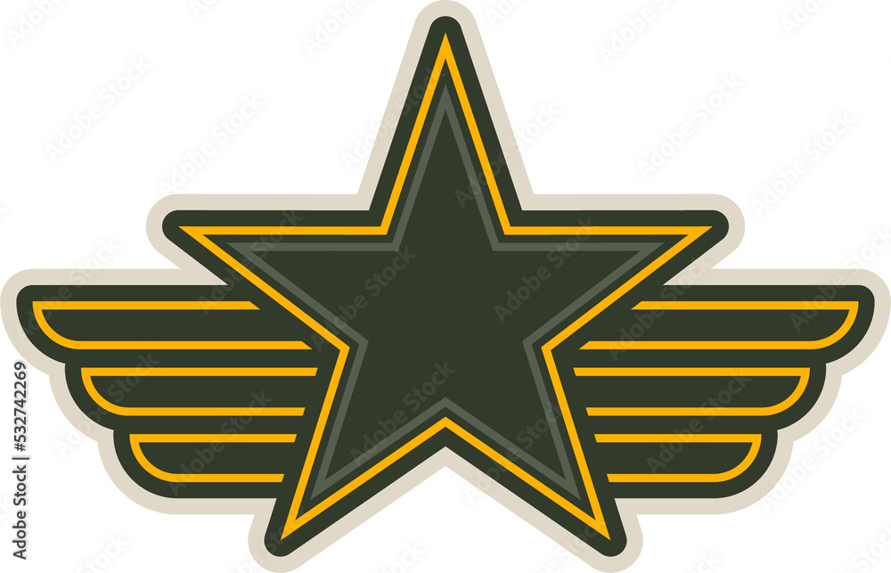 Staff sergeant insignia of army, patch on uniform Stock Illustration ...