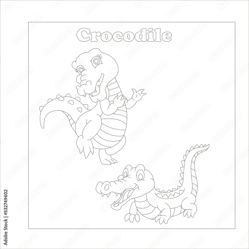 funny animal coloring page for kids Stock Vector | Adobe Stock
