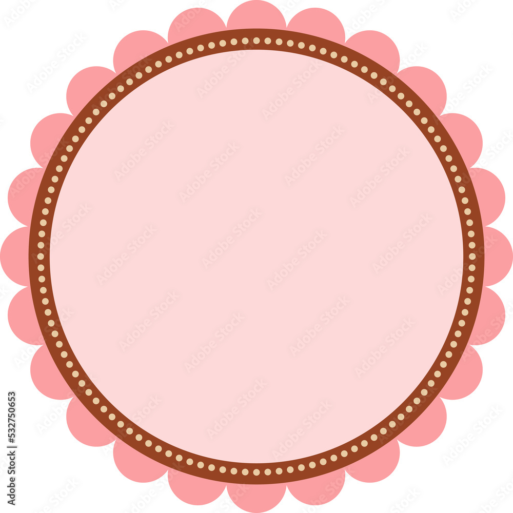 rose color round frame on transaprensy background illustration, pink ...