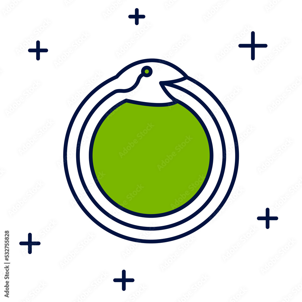 Vecteur Stock Filled outline Magic symbol of Ouroboros icon isolated on ...