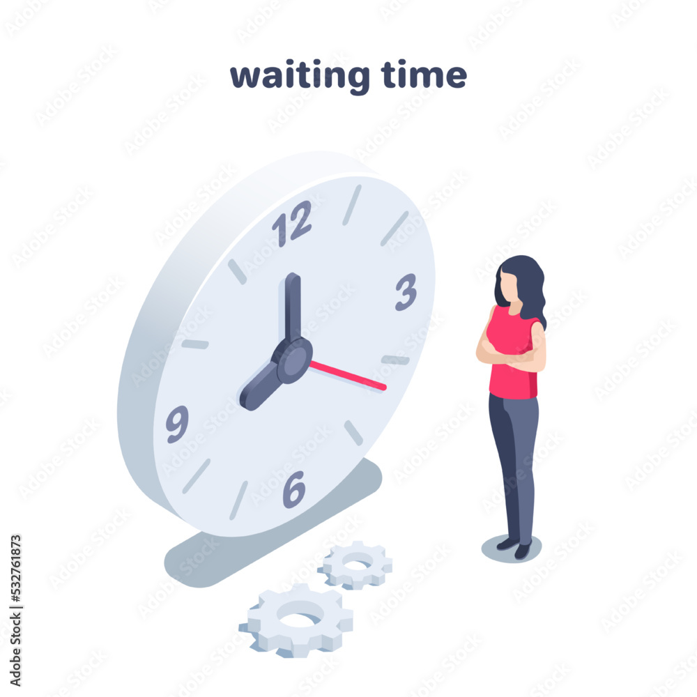 isometric vector illustration isolated on white background, waiting ...