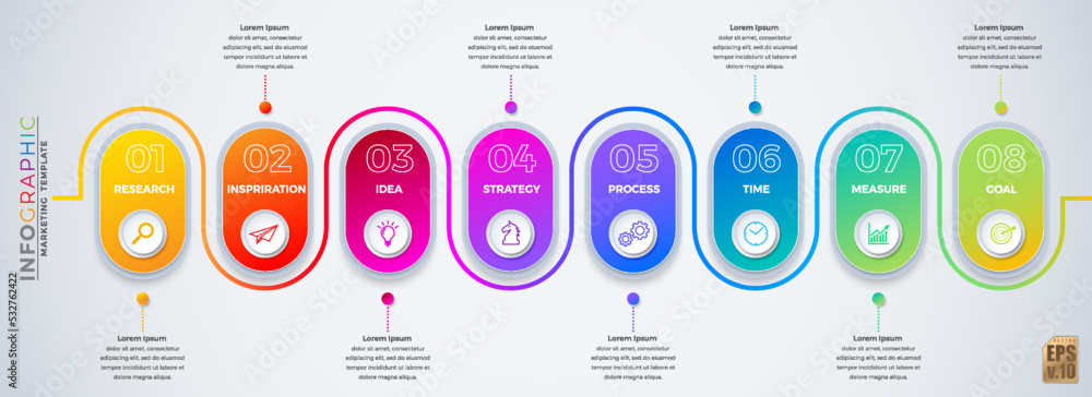 Infographic vector business round cornercolorful design and circle ...