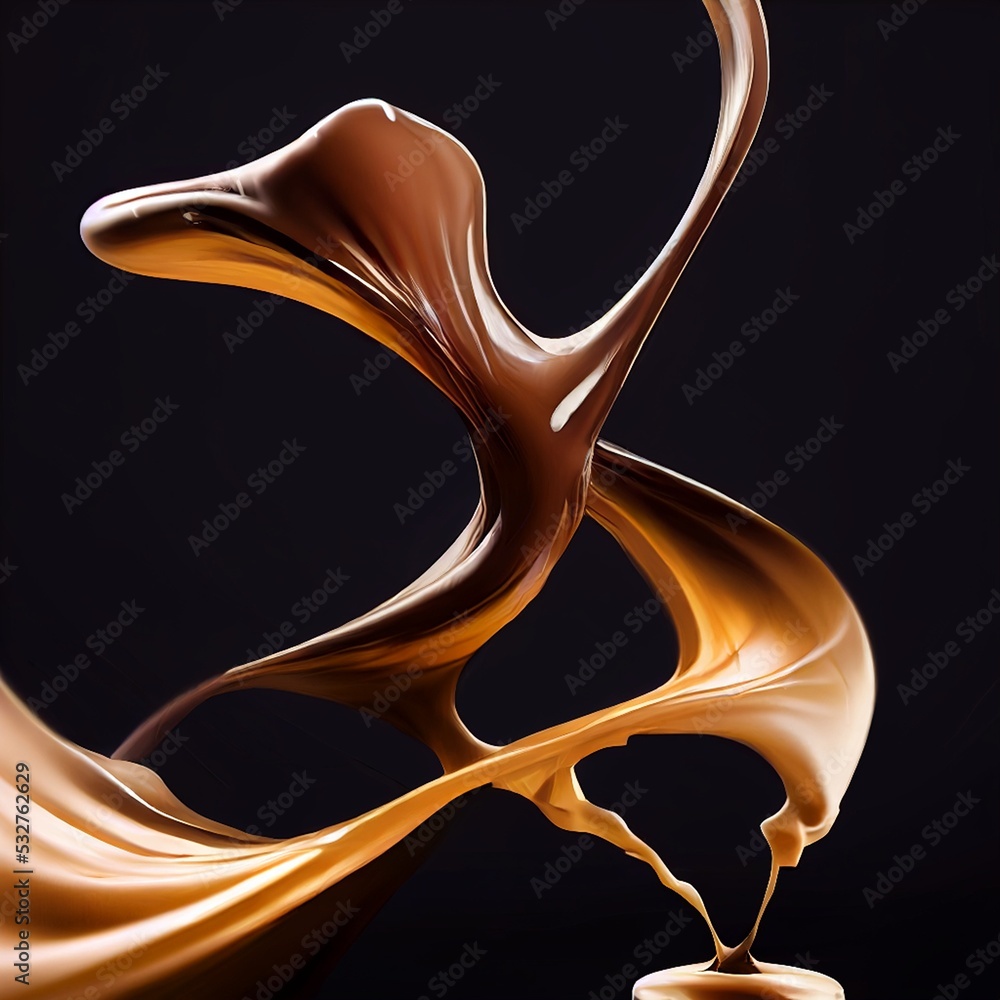 Beautiful liquid floating in the air, liquid bubbles, water reflection ...