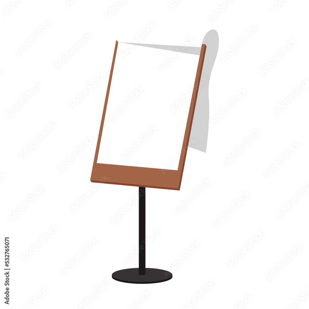 Flip Chart With White Paper Illustration Illustration Stock | Adobe Stock