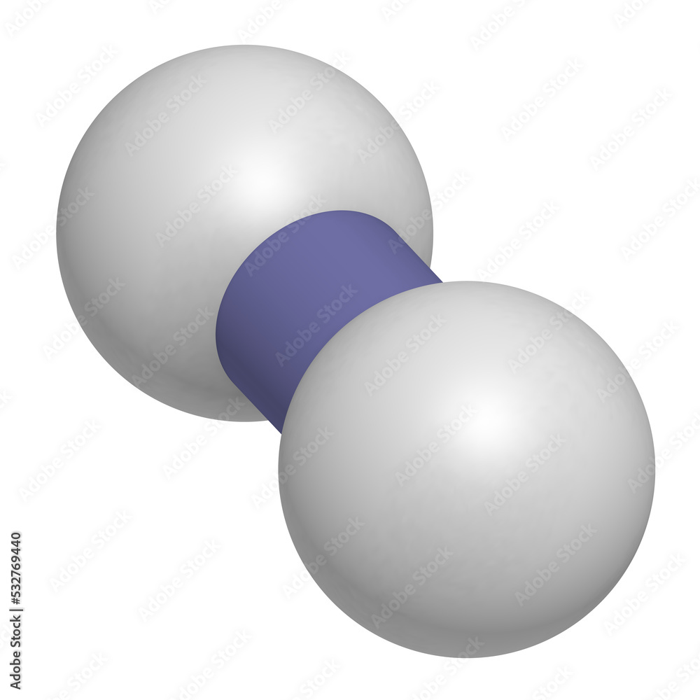 Hydrogen gas (H2) molecule. 3D rendering. Stock Illustration | Adobe Stock