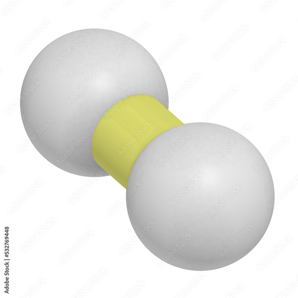 Hydrogen gas (H2) molecule. 3D rendering. Stock Illustration | Adobe Stock