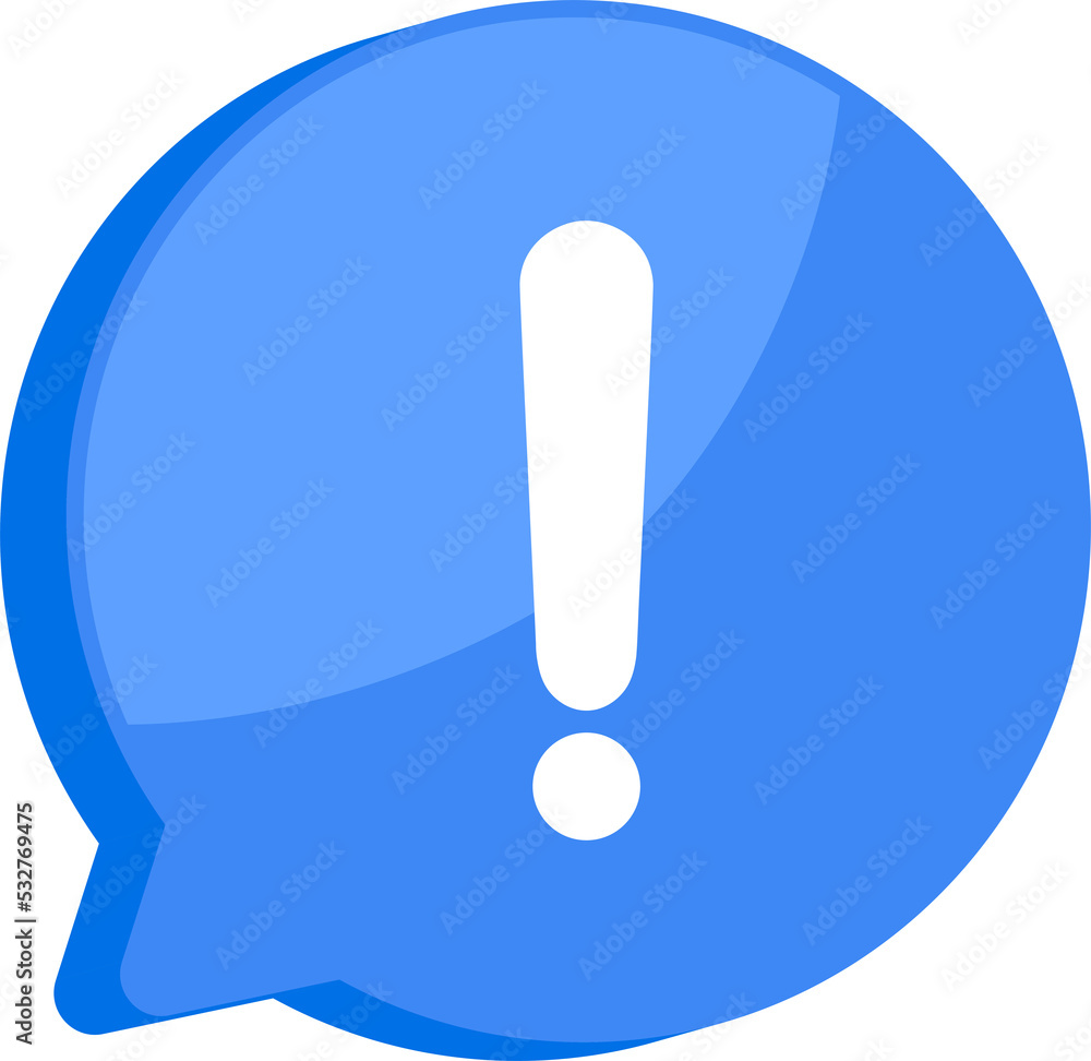 Blue notification mark symbol and social media communication sign icon ...