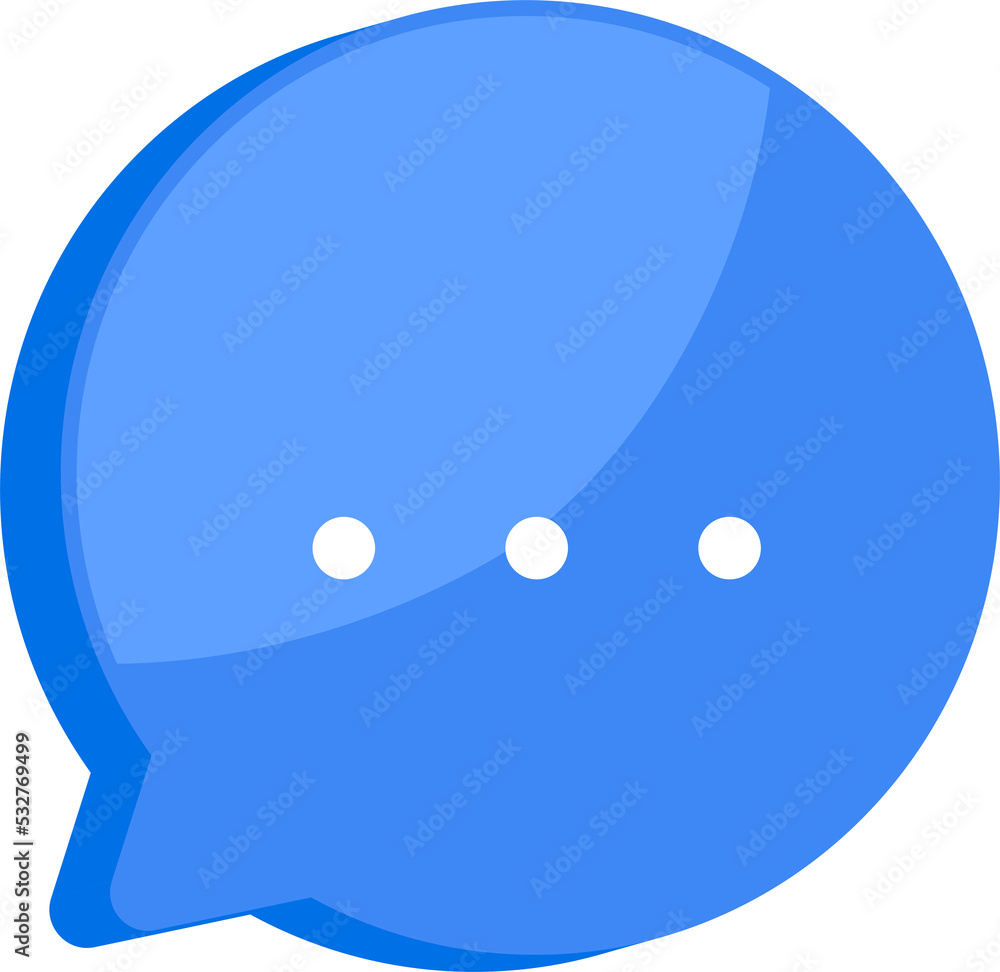 Blue notification mark symbol and social media communication message ...