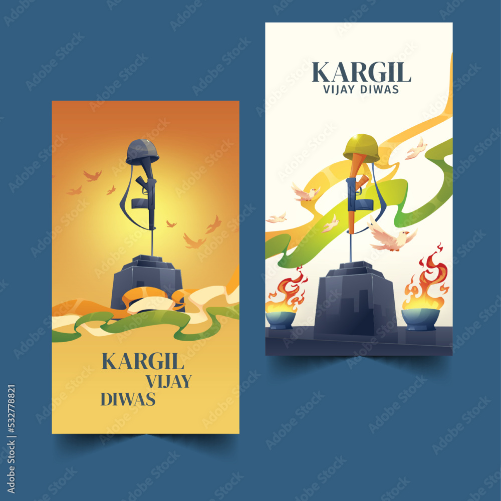vector illustration of Kargil vijay diwas. Amar Jawan in hindi text of ...