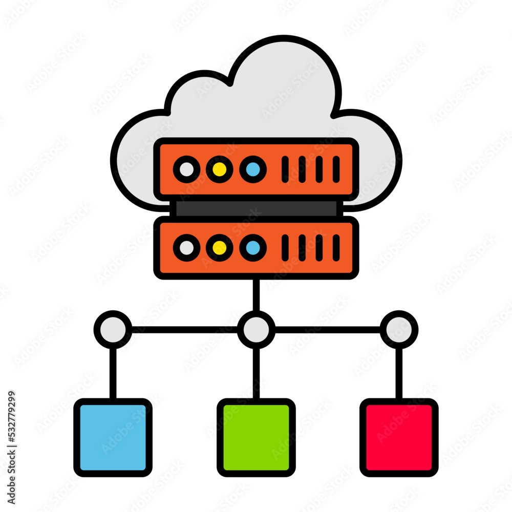 Remote Storage Devices vector color icon design, Big data Symbol, Business intelligence Sign,Web ...
