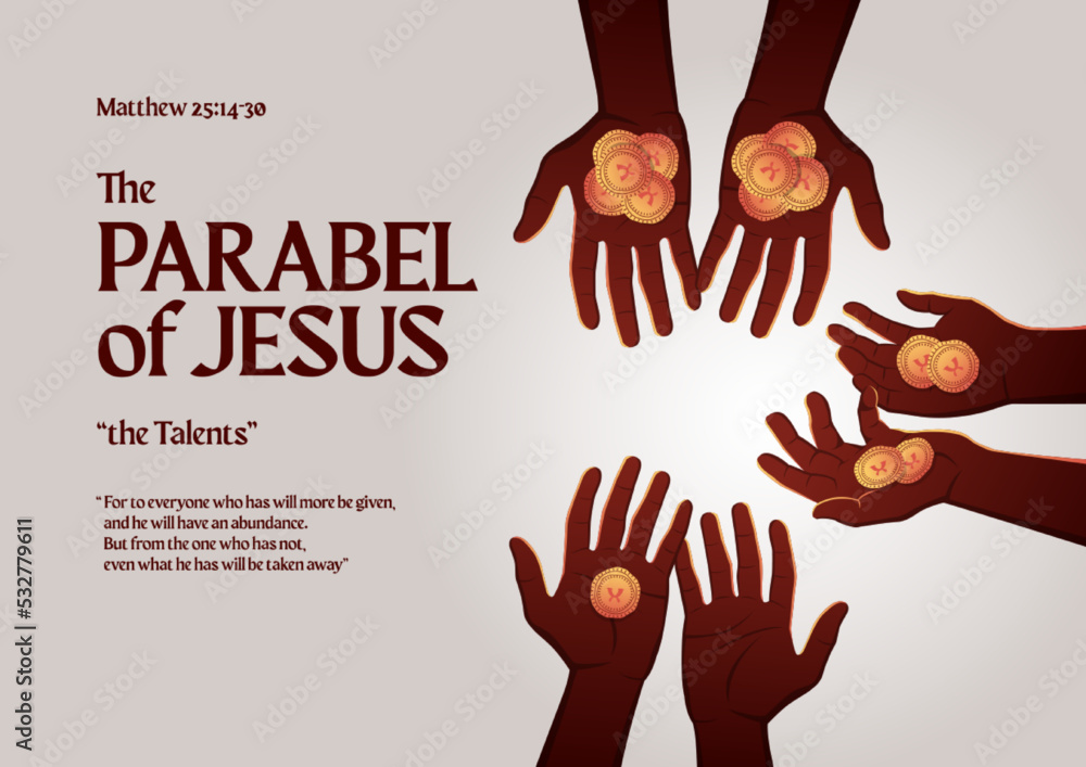 Parable of Jesus Christ about the talent buried in the ground Stock ...