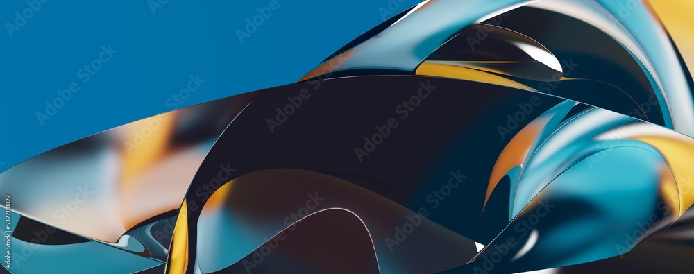 abstract blue and navy blue wave background, 3d rendering wavy ...