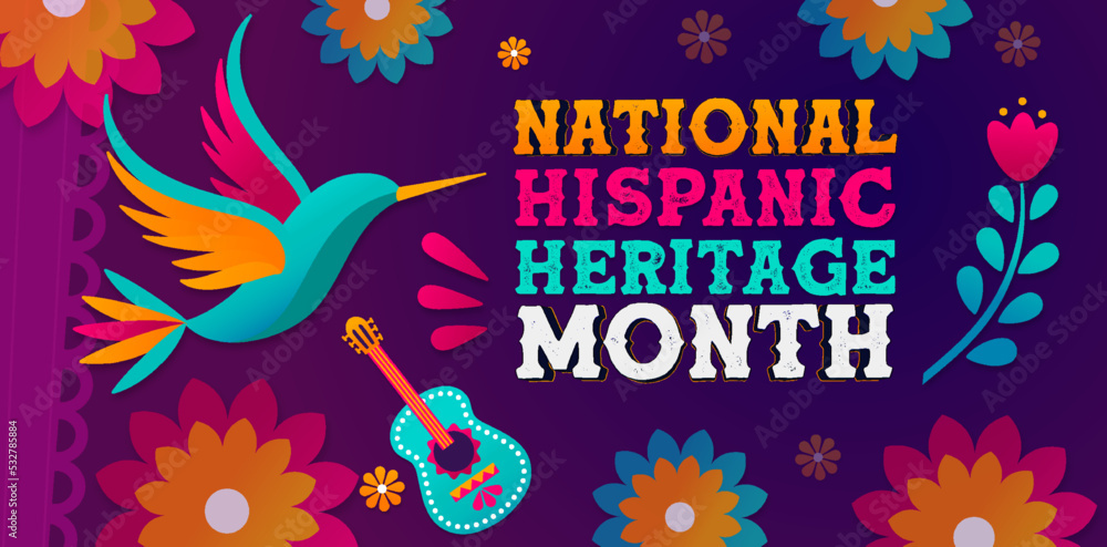 Vector web banner, Hispanic heritage month, Poster, carder social media ...