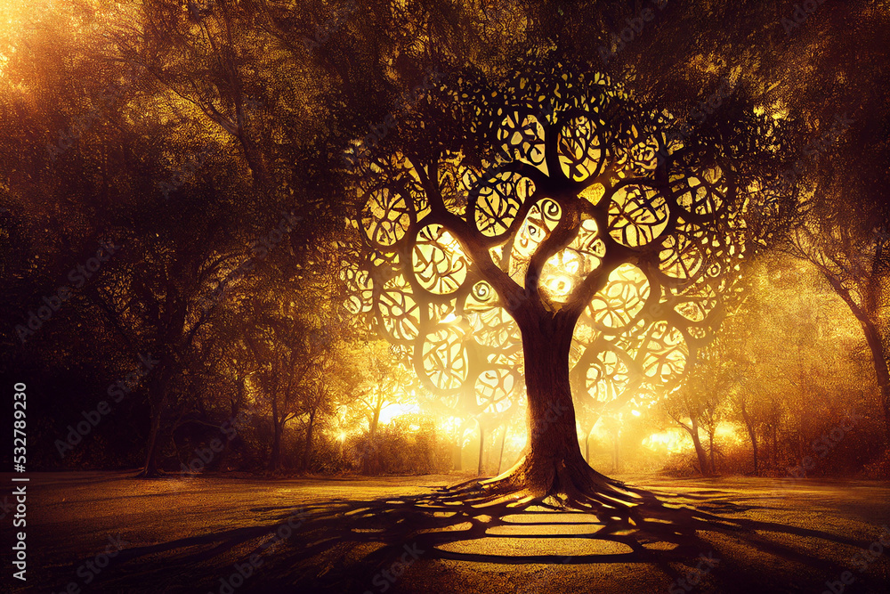 Digital art of the Tree of Life. Stock Illustration | Adobe Stock