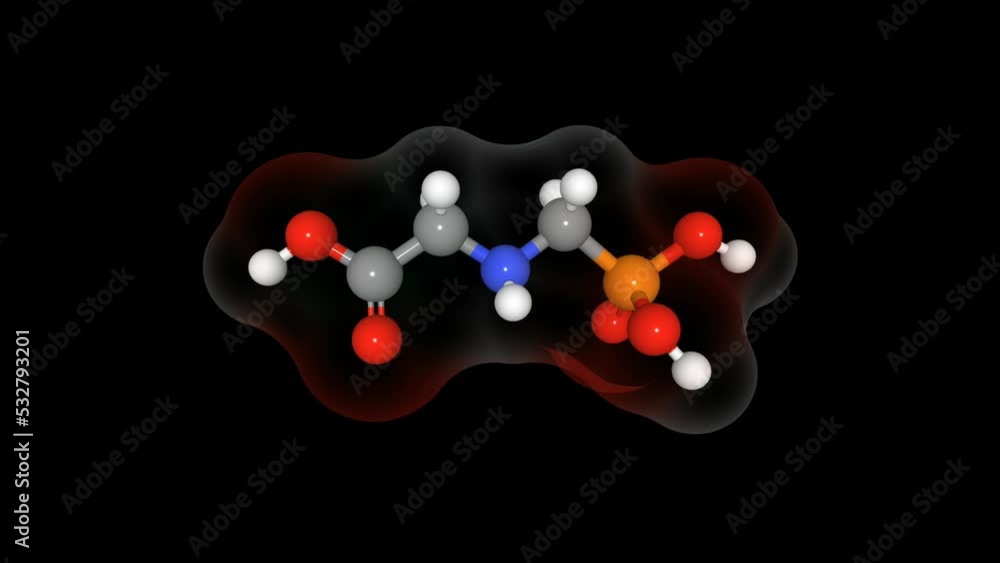 Structure of a glyphosate, active ingredient in weed killer products (i ...