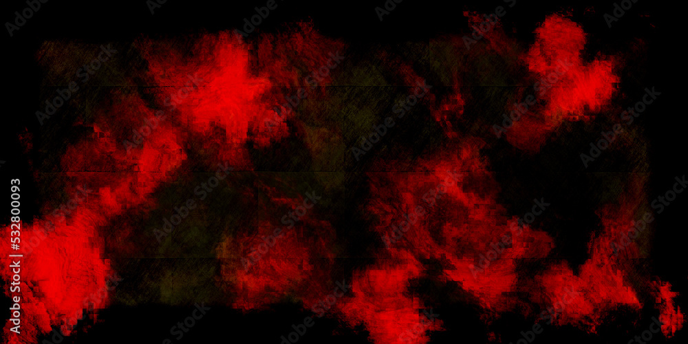 Liquid dark abstract watercolor hell mist with cube mosaic or falling ...