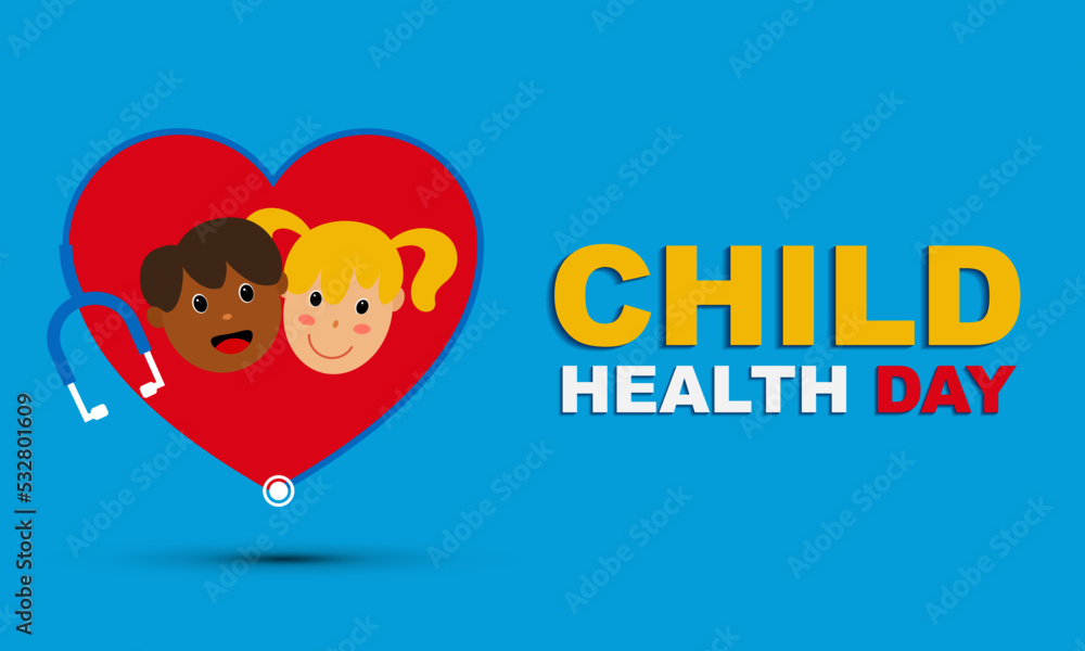 Child health day background design with happy kids illustration Stock ...