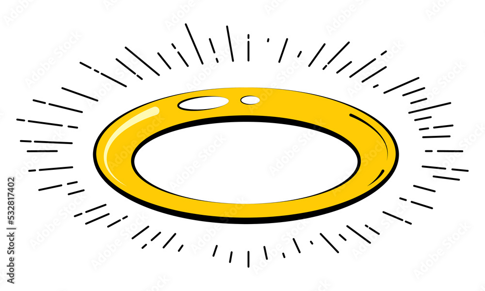 Angel Cartoon Halo icon. Comic style label, sticker or tag design ...
