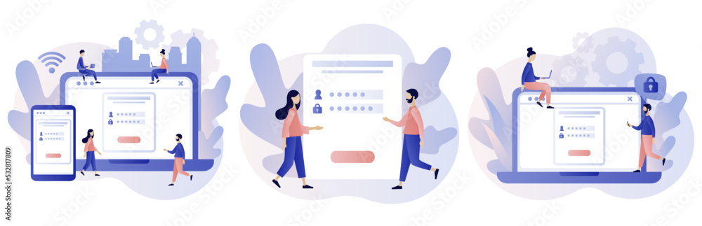 Account login and password. Cyber security, Data protection, online ...