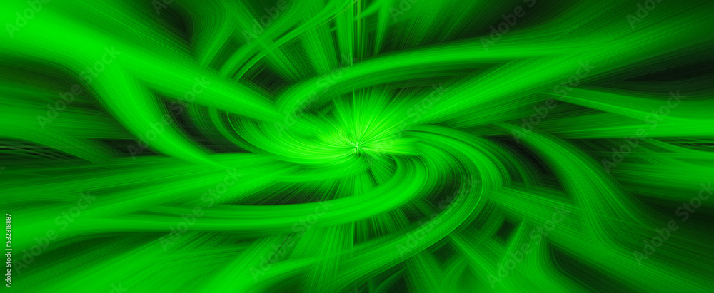 swirls abstract lines green color neon background whirl motion ...