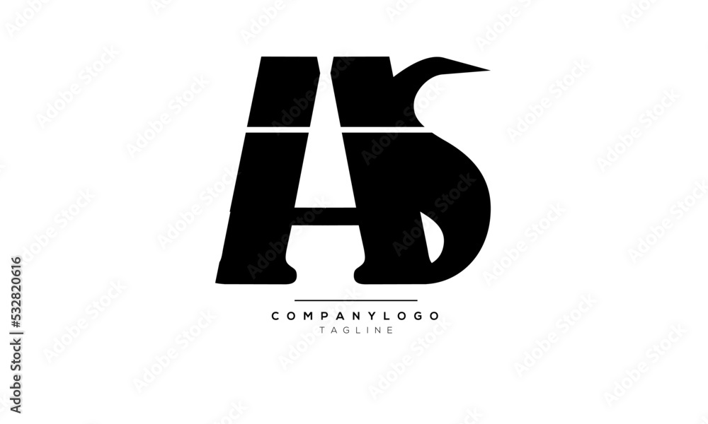 Alphabet letters Initials Monogram logo AS, AS INITIAL, AS letter Stock ...