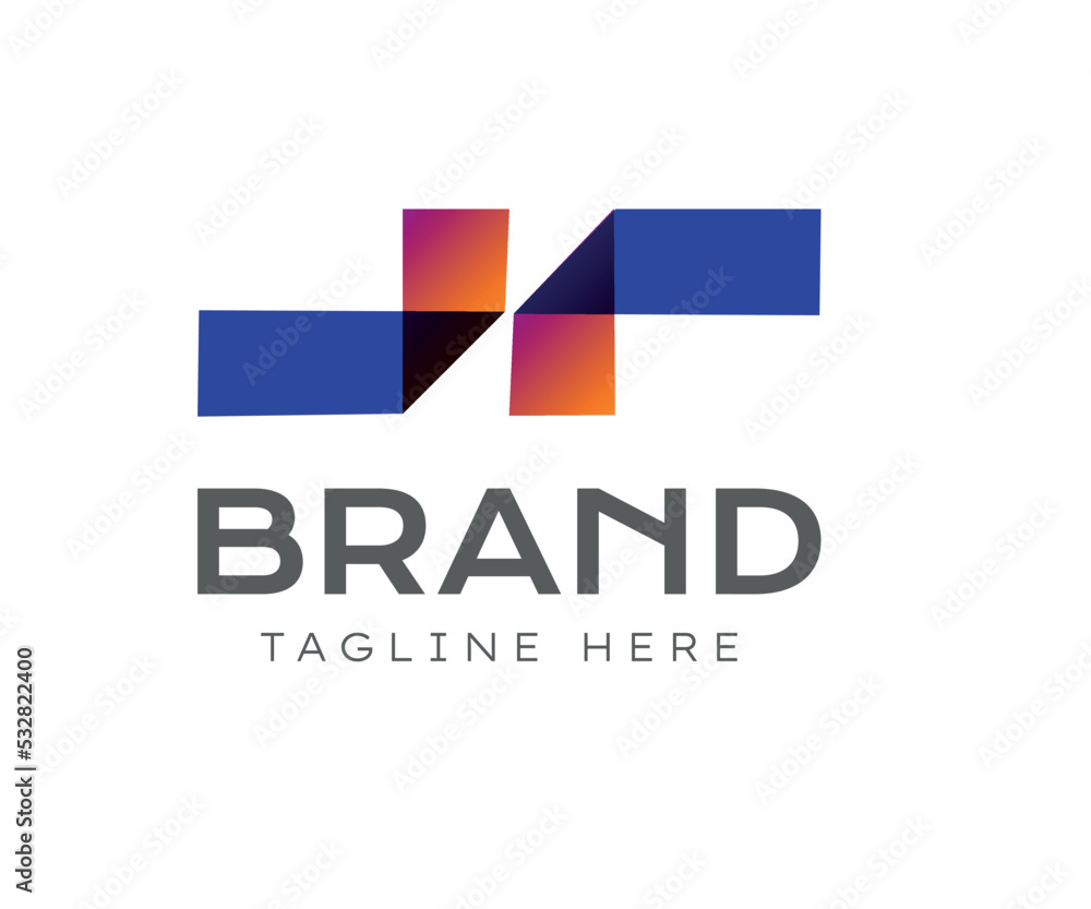 L initial logo concept with origami style design vector. Double L ...