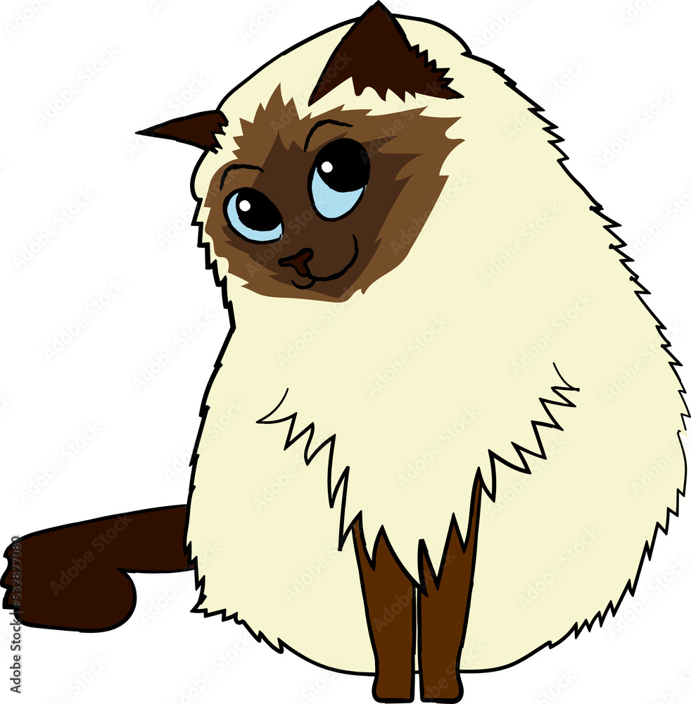 himalayan cat breed clipart animal cartoon Stock Illustration | Adobe Stock