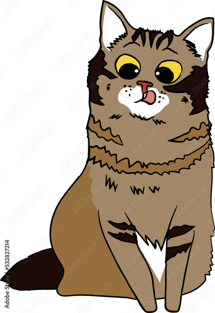 pixie bob cat breed clipart animal cartoon Stock Illustration | Adobe Stock