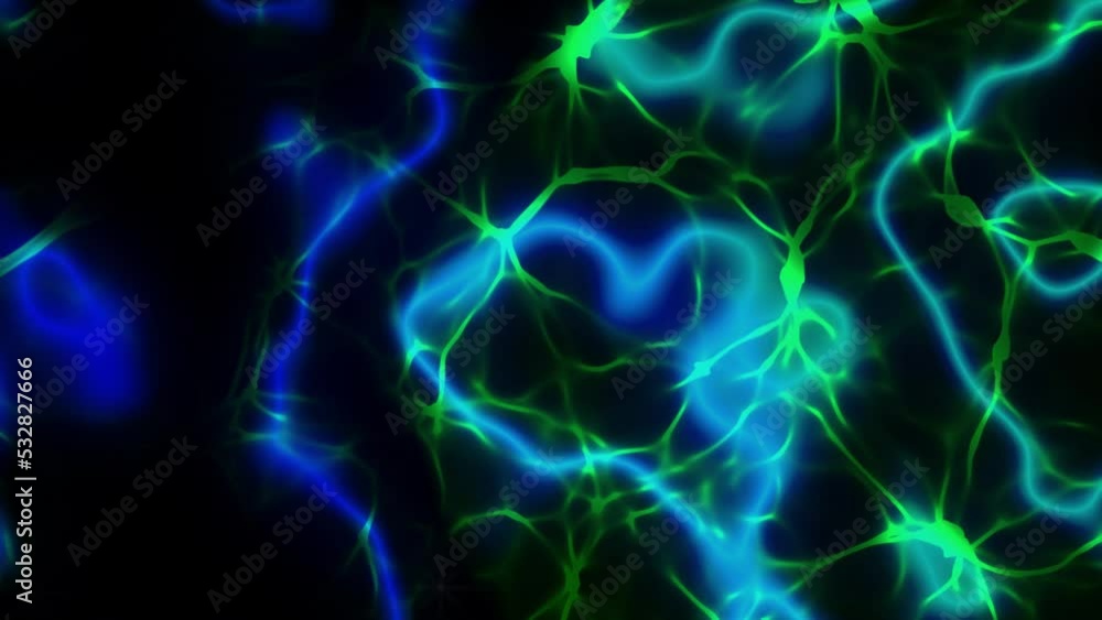 Blue-green beams of light, having the structure of a plasma, are ...