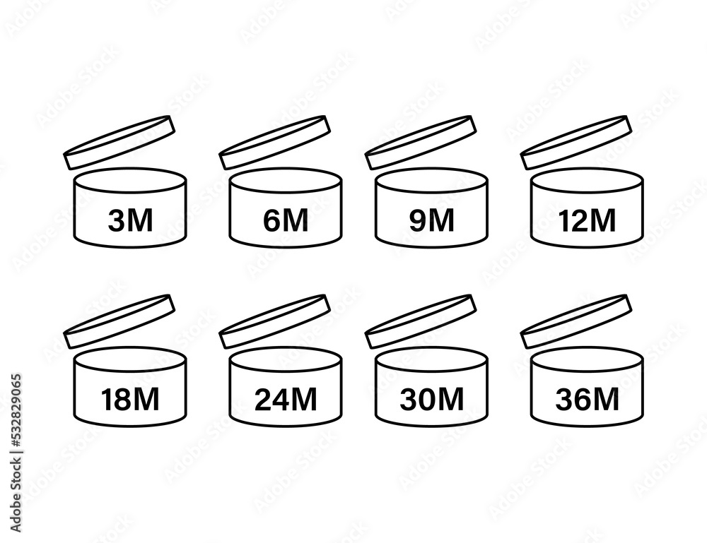 After Opening Use Icons. Expiration date symbols. stock illustration ...