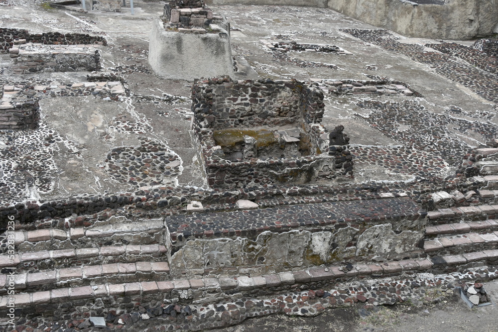Steps Leading to Sacred Center of Tenochtitlan at Templo Mayor Ruins in ...