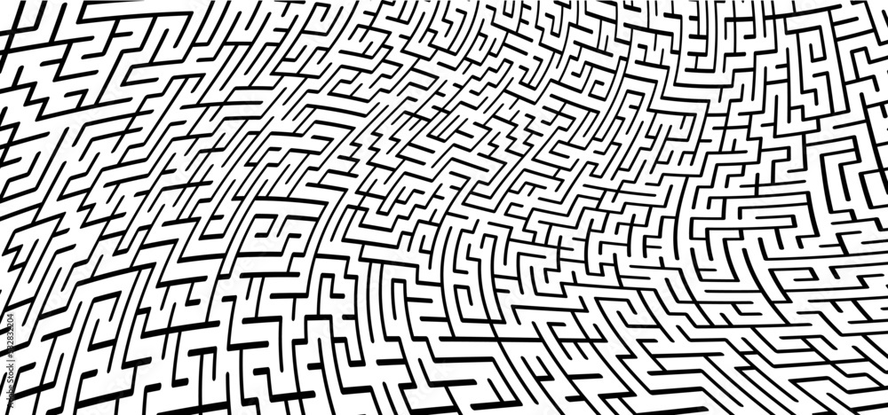 Education logic, labyrinth line. Black square maze. Vector. Find the ...