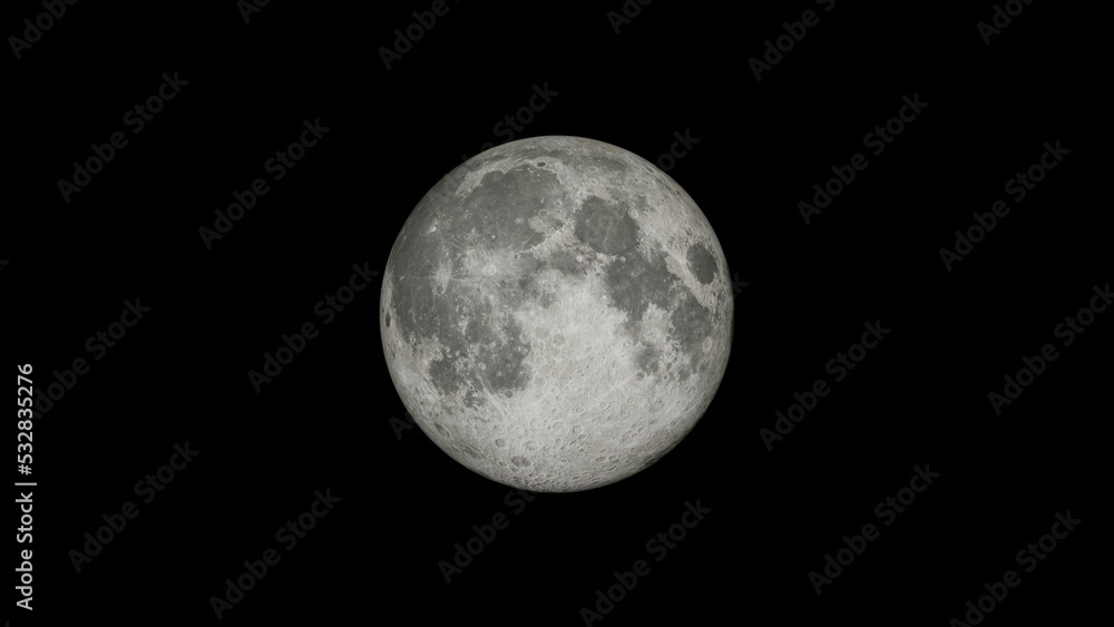 Luna llena con fondo negro en el espacio. Stock Photo | Adobe Stock