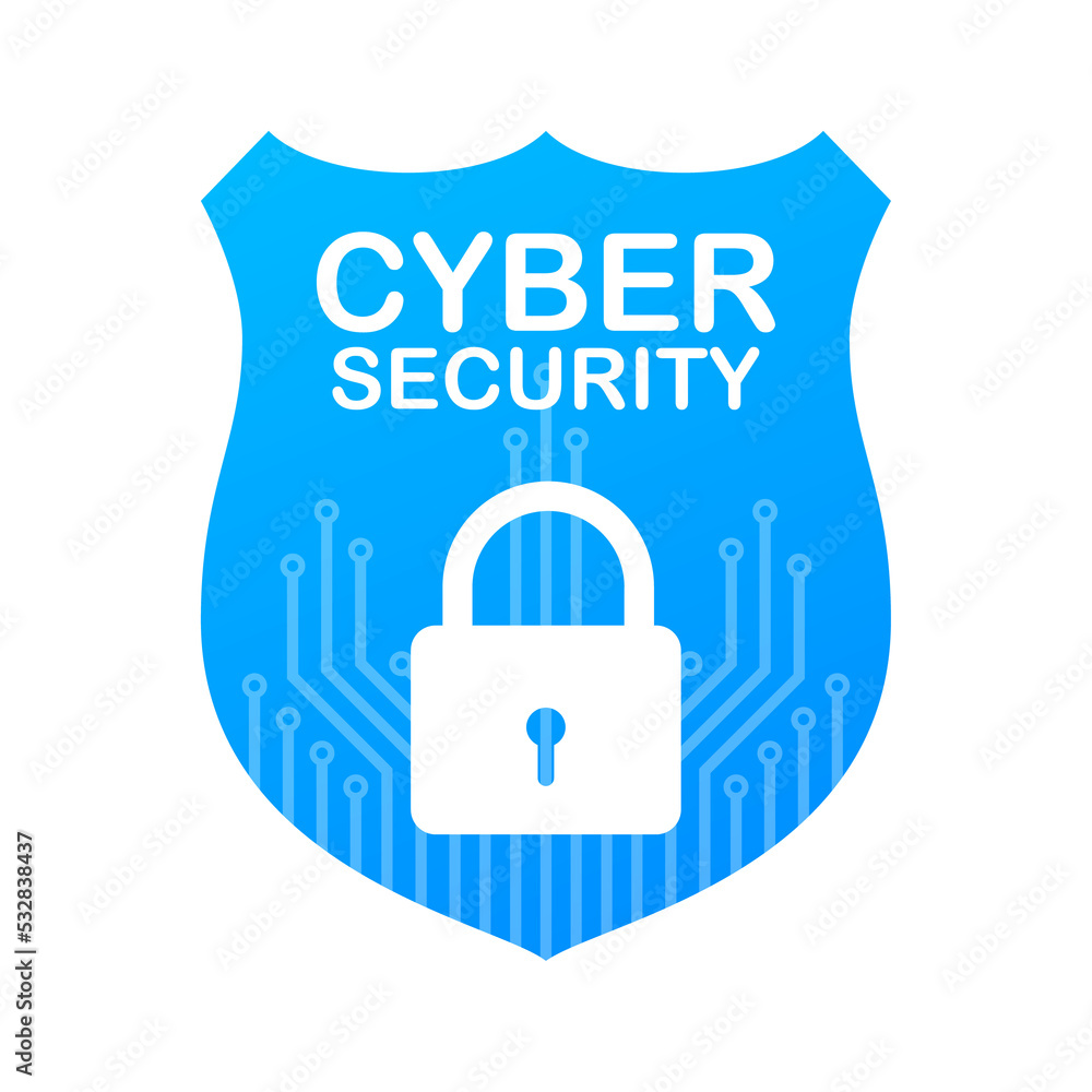 Cyber security logo with shield and check mark. Security shield concept ...