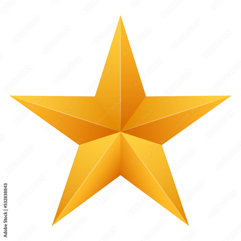 Realistic metallic golden stars isolated on white background. stock illustration. Stock ...