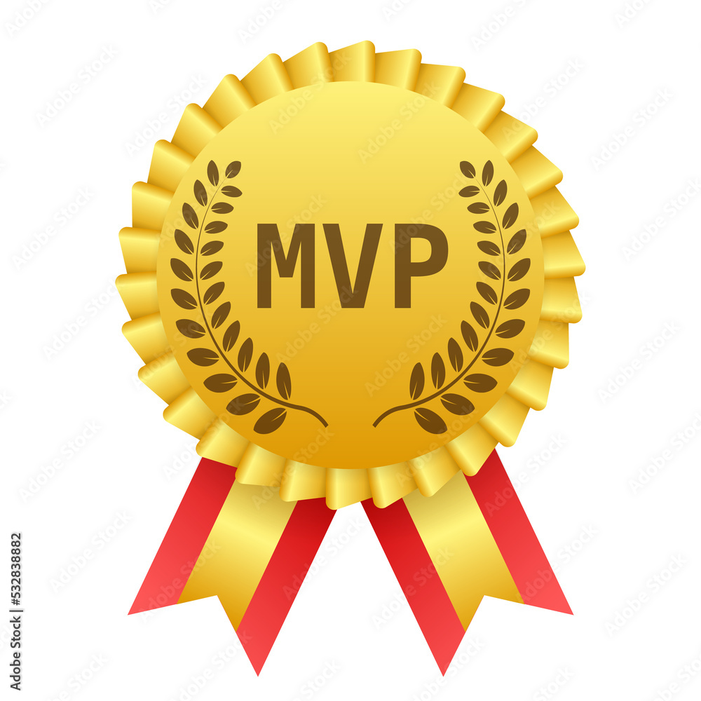 MVP gold medal award on white background. stock illustration. Stock Illustration | Adobe Stock