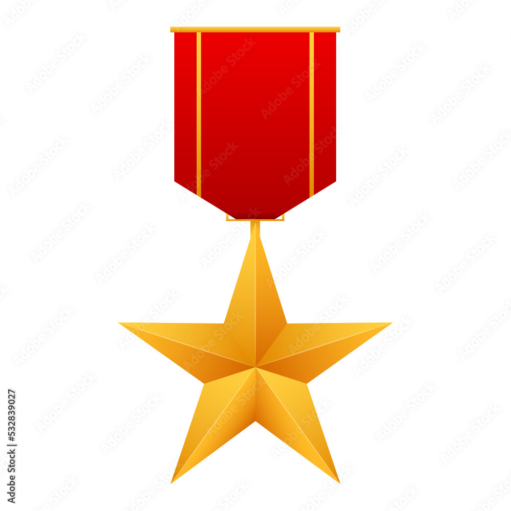 Hero of the Soviet Union gold star award. Illustration on white ...