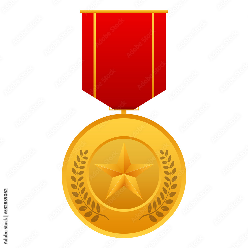 Hero of the Soviet Union gold star award. Illustration on white ...