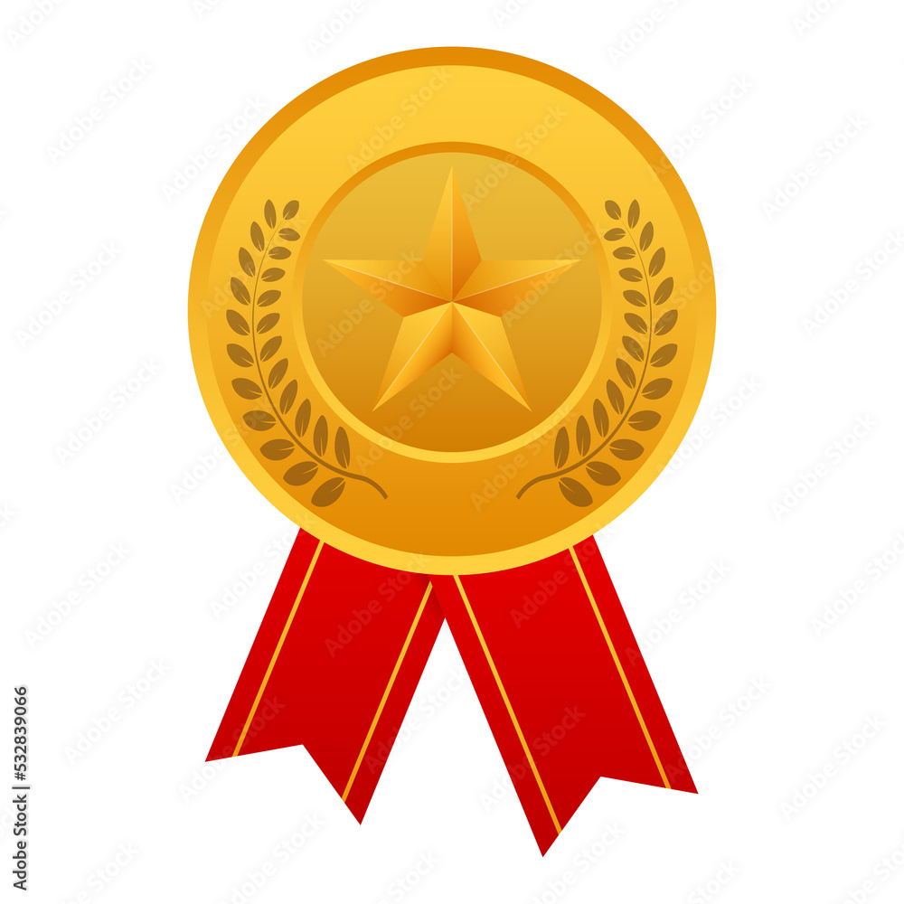 Hero of the Soviet Union gold star award. Illustration on white ...