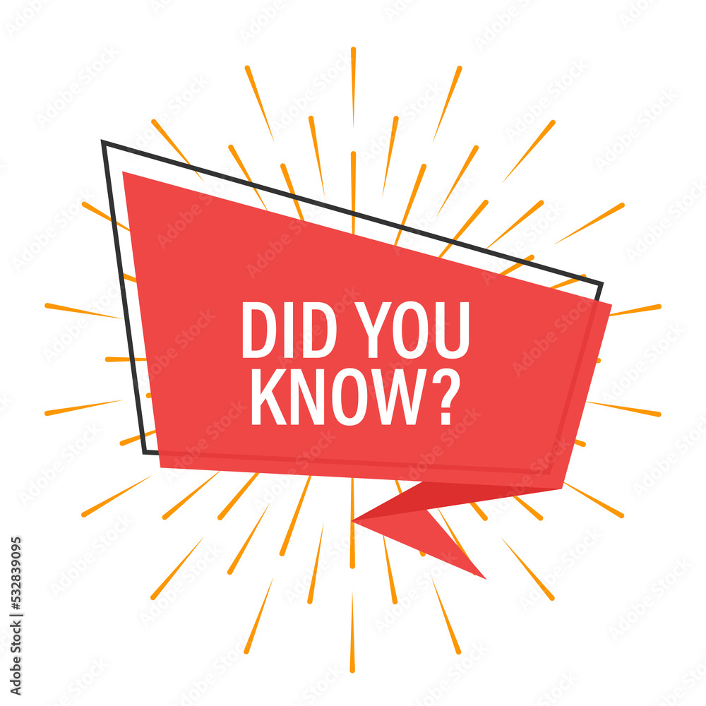 Ribbon banner with text Did you know, poster in pop art style. stock ...