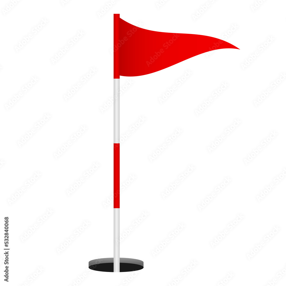 Red golf flag on white background. stock illustration Stock ...
