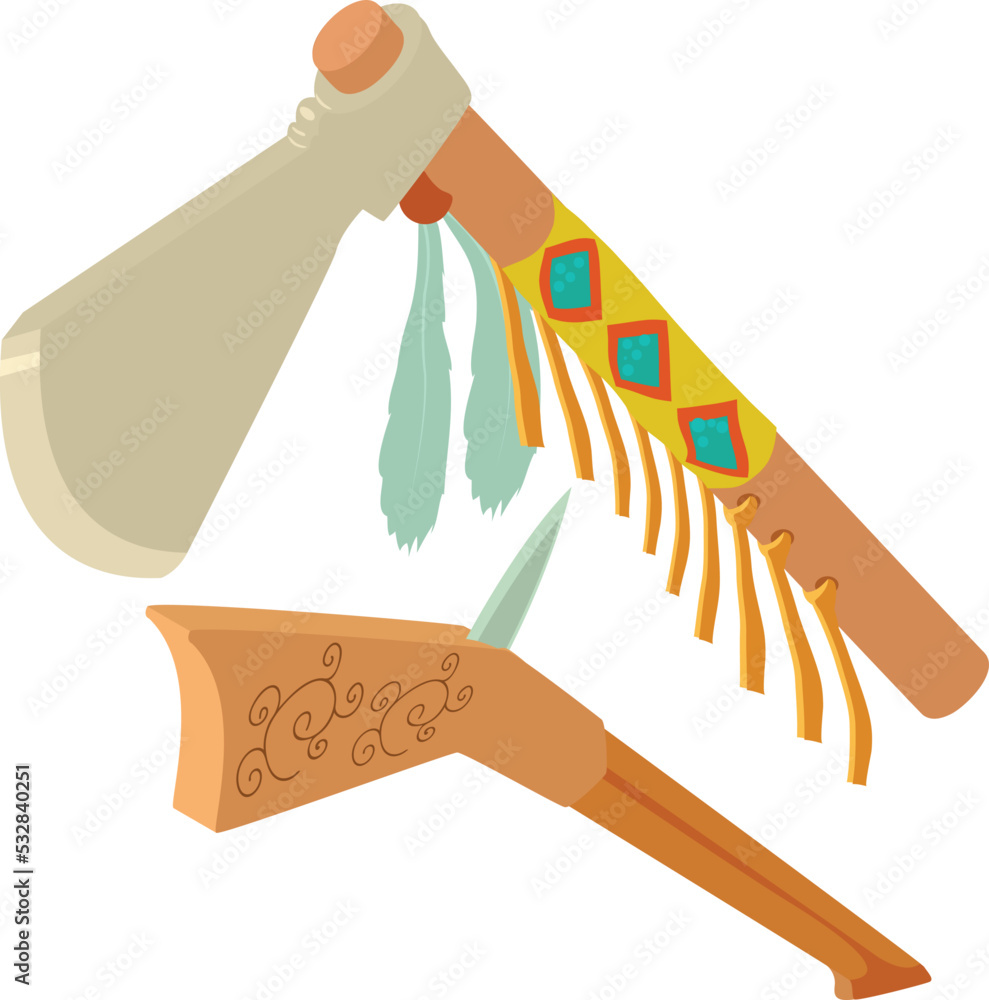 Traditional weapon icon isometric vector. Native american tomahawk and ...
