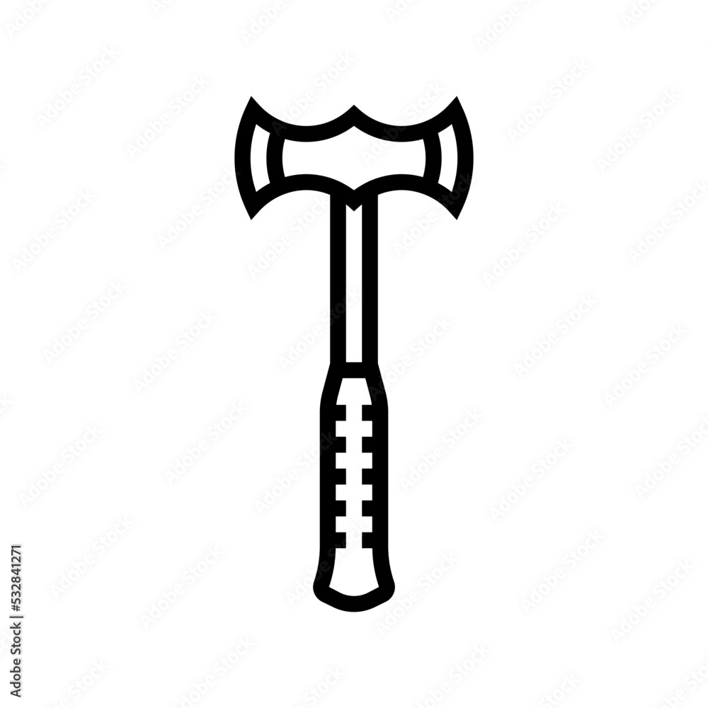 double bit axe weapon line icon vector. double bit axe weapon sign ...